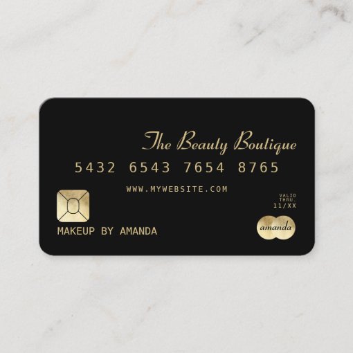 Elegant Chic Black Gold Luxury Credit Card | Zazzle