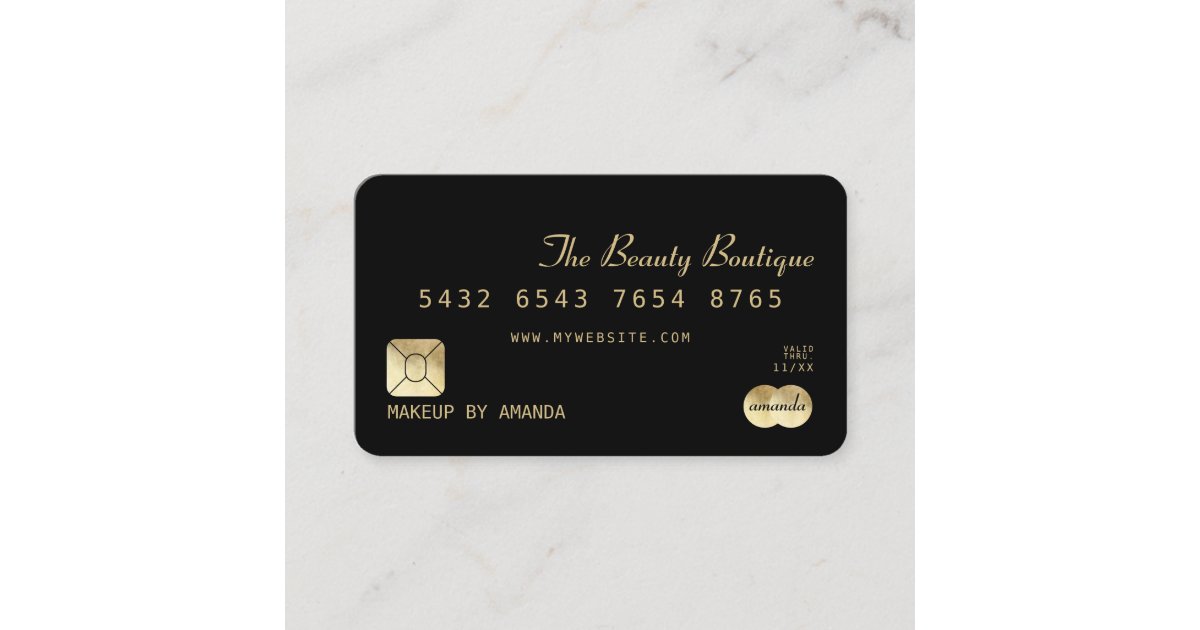 Elegant Chic Black Gold Luxury Credit Card | Zazzle