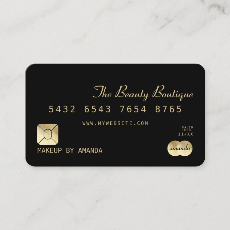 Elegant Chic Black Gold Luxury Credit Card | Zazzle
