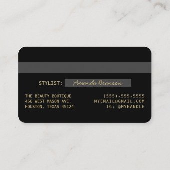 Elegant Chic Black Gold Luxury Credit Card | Zazzle