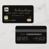 Elegant Chic Black Gold Luxury Credit Card Logo | Zazzle
