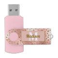 Elegant Chic Blush Pink Gold Glitter Monogram Flash Drive | Zazzle