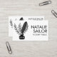 Elegant Chic Botanical Quill Logo Notary Public Business Card | Zazzle