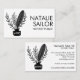 Elegant Chic Botanical Quill Logo Notary Public Business Card | Zazzle