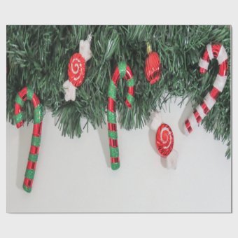 Elegant Chic Christmas Candy Holiday Wrapping Paper | Zazzle