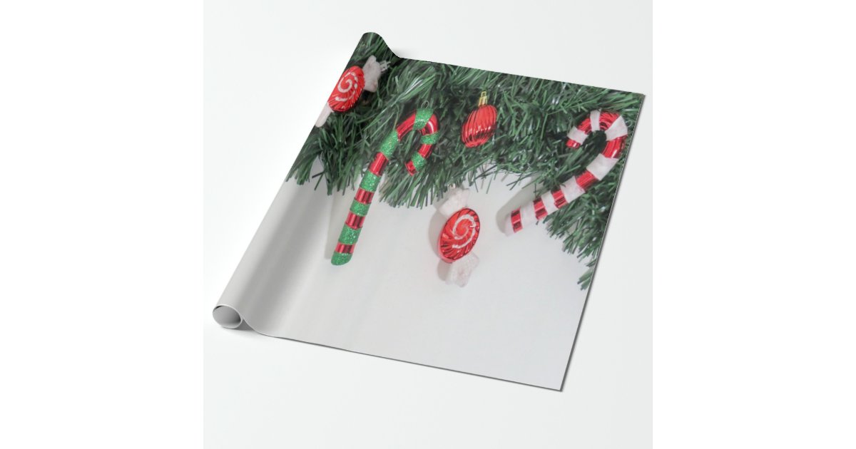 Elegant Chic Christmas Candy Holiday Wrapping Paper | Zazzle