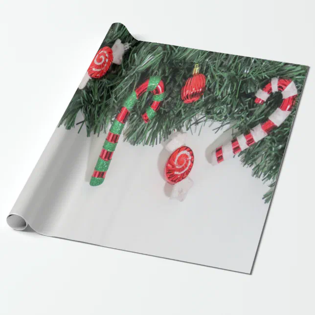 Elegant Chic Christmas Candy Holiday Wrapping Paper | Zazzle
