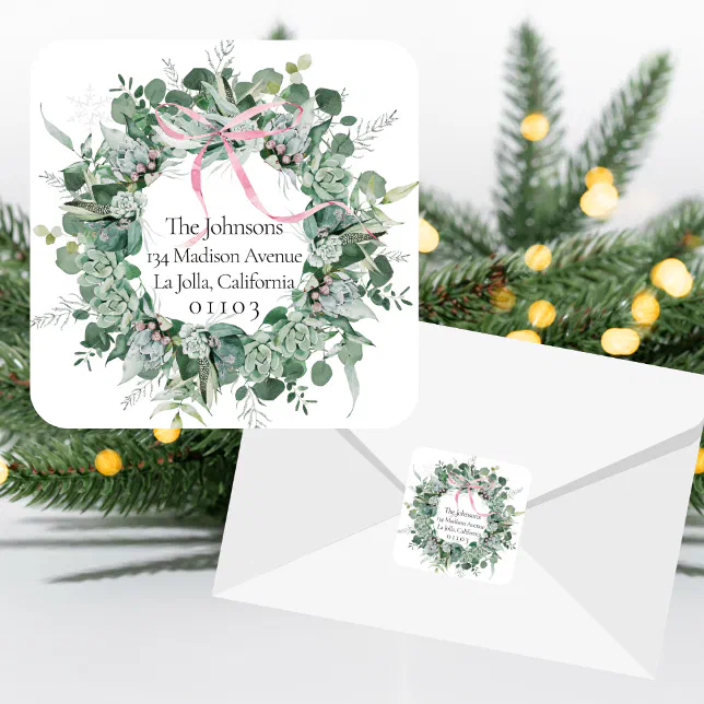Elegant Chic Christmas Return Address Label | Zazzle