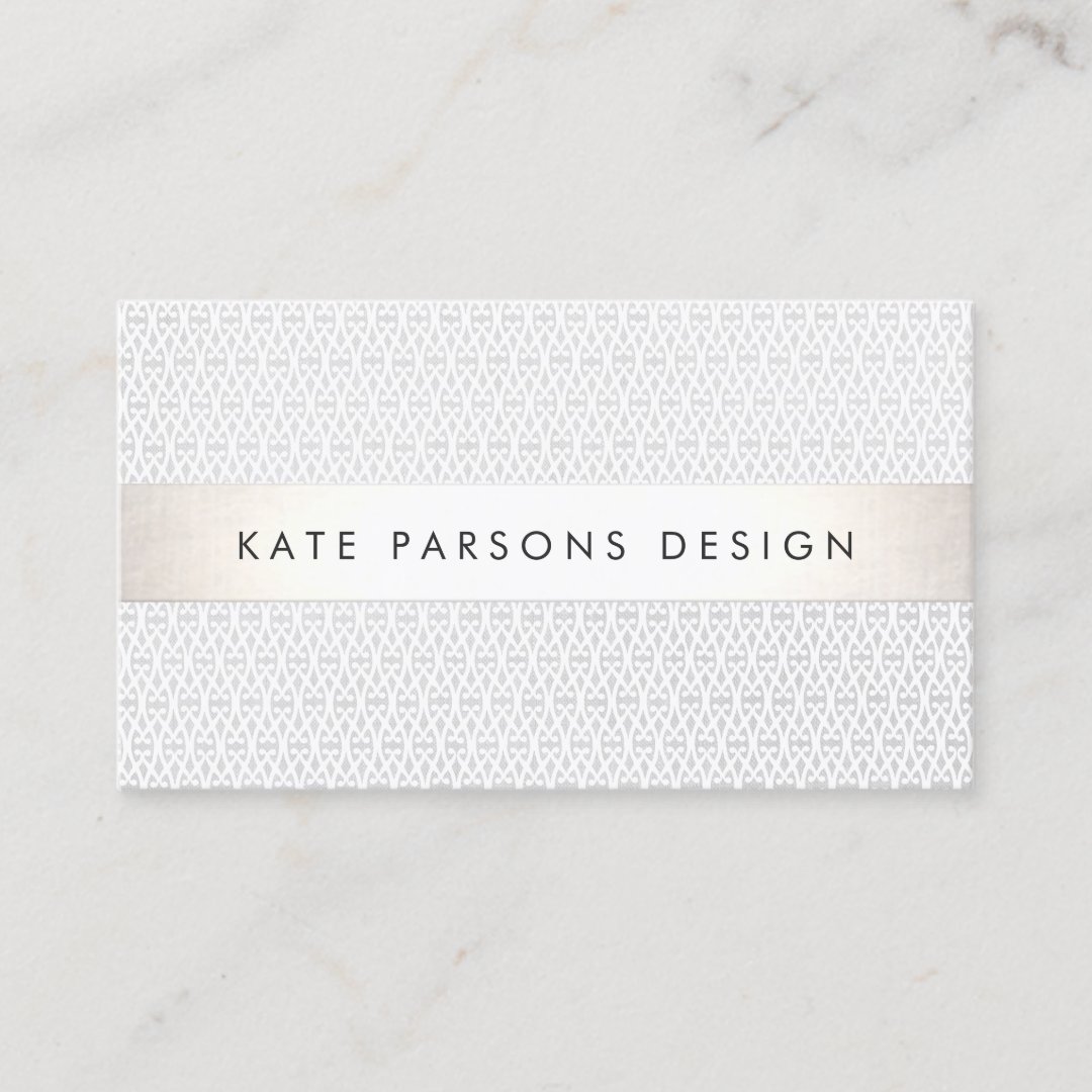 Elegant Chic Designer Silver Striped Pattern Business Card | Zazzle