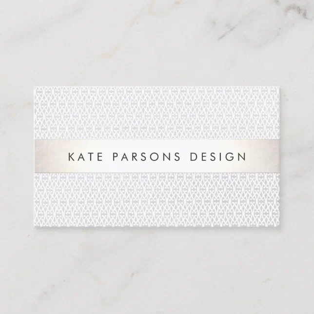 Elegant Chic Designer Silver Striped Pattern Business Card | Zazzle