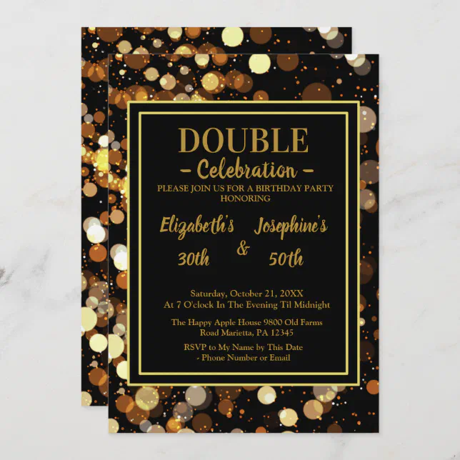 Elegant Chic Dual Birthday Soiree Invitation | Zazzle