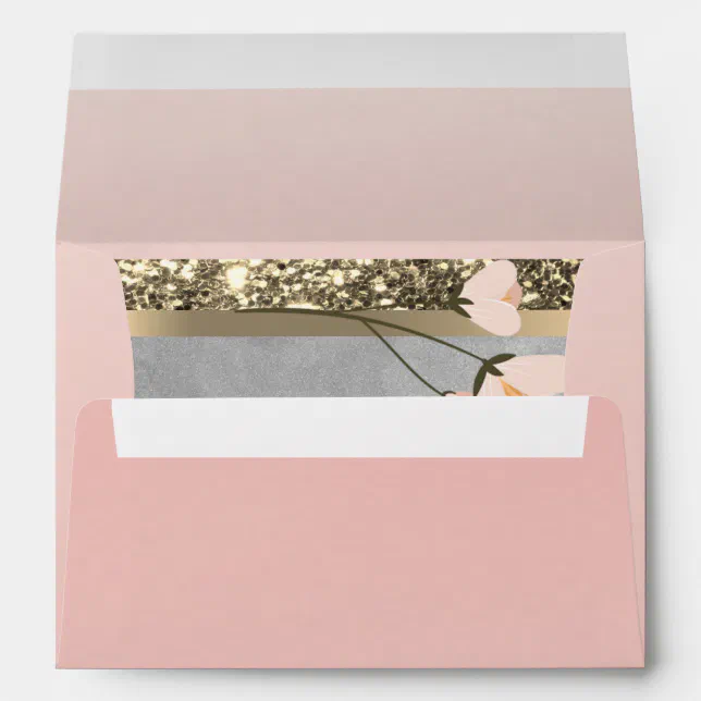 Elegant Chic Floral Wedding Envelope | Zazzle