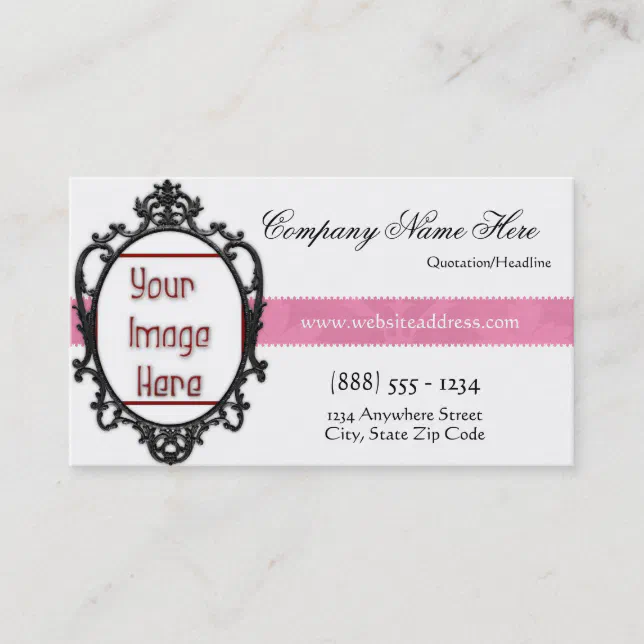 Elegant Chic Frame Add Photo Business Card 2 | Zazzle