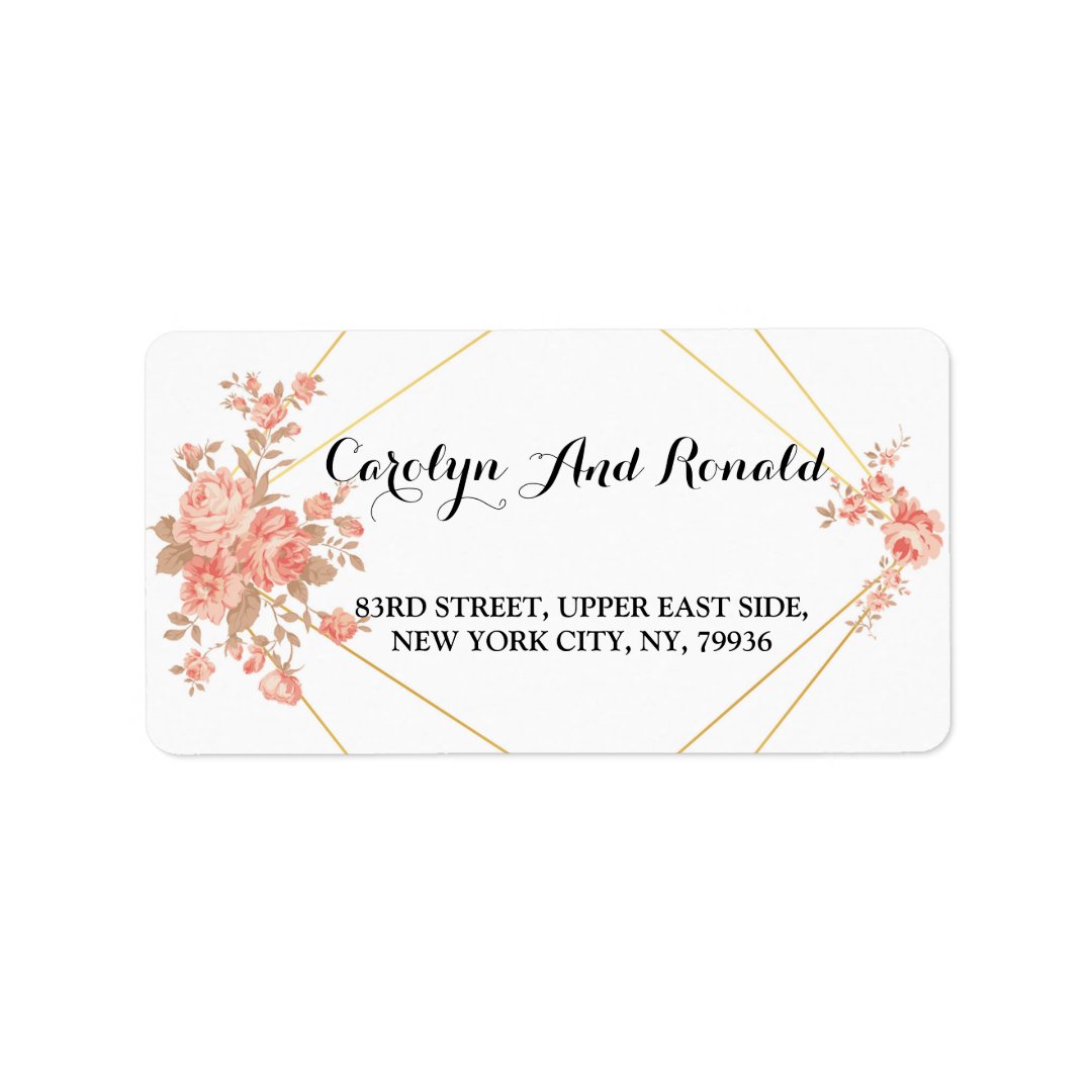 Elegant chic Geometric Modern Frame Address Label | Zazzle