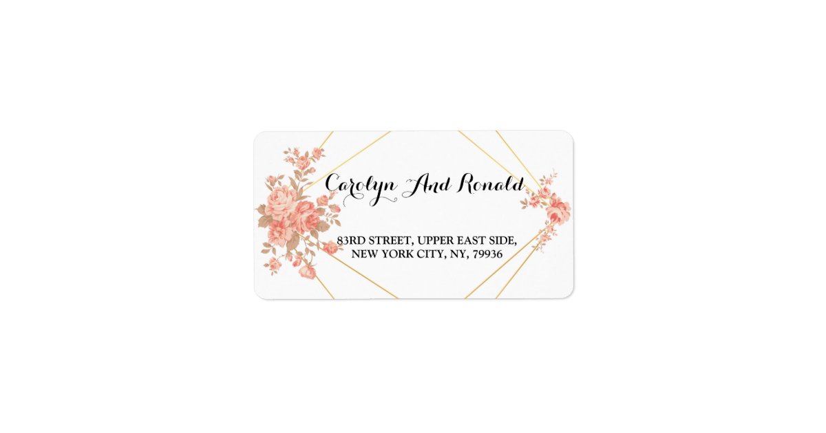 Elegant chic Geometric Modern Frame Address Label | Zazzle