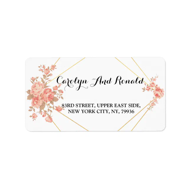 Elegant chic Geometric Modern Frame Address Label | Zazzle