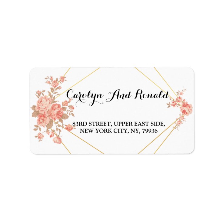 Elegant chic Geometric Modern Frame Address Label | Zazzle