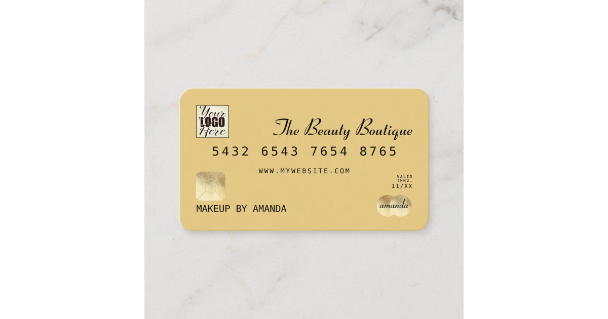 Elegant Chic Gold Black Luxury Credit Card Logo | Zazzle
