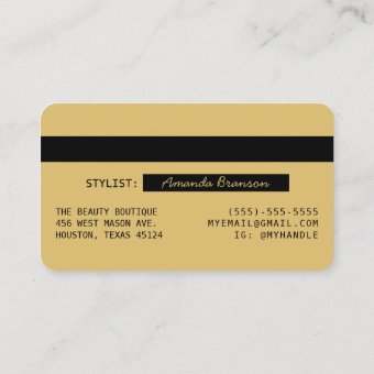 Elegant Chic Gold Black Luxury Credit Card Logo | Zazzle