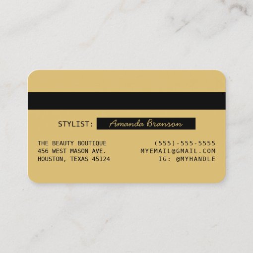 Elegant Chic Gold Black Luxury Credit Card Logo | Zazzle