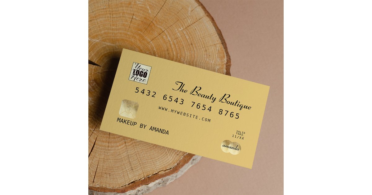 Elegant Chic Gold Black Luxury Credit Card Logo | Zazzle