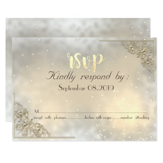 Elegant Chic Gold Frame RSVP Card | Zazzle.com