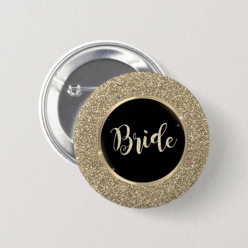 Elegant Chic Gold Glitter Button | Zazzle