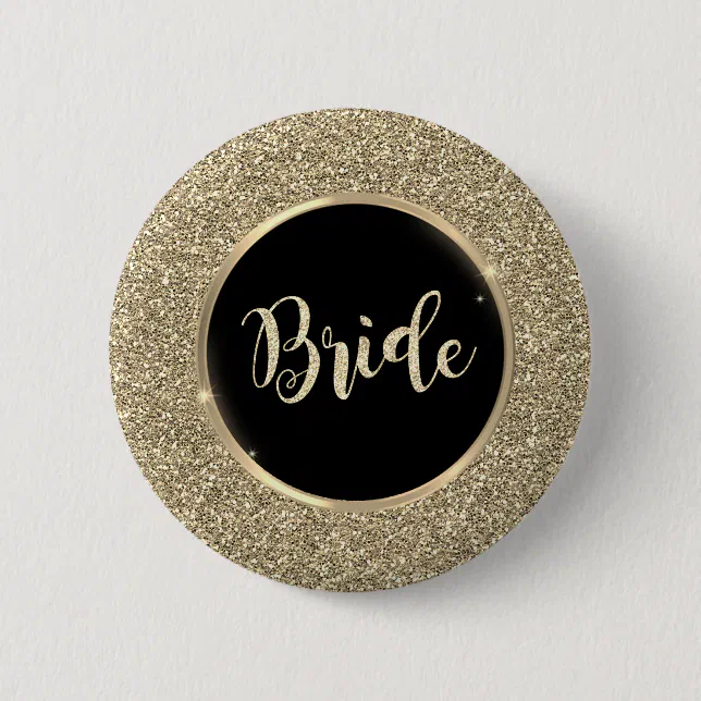Elegant Chic Gold Glitter Button | Zazzle