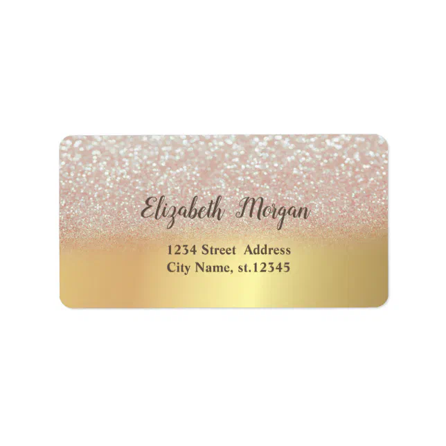 Elegant Chic Gold ,Glitter Ombre Bokeh Label | Zazzle