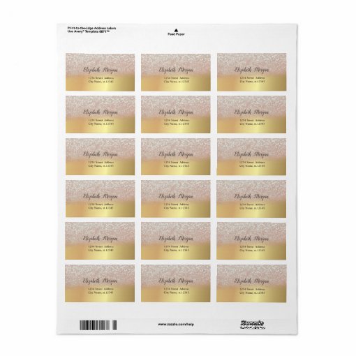Elegant Chic Gold ,Glitter Ombre Bokeh Label | Zazzle