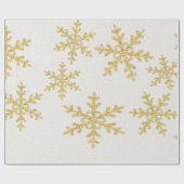 Elegant Chic Gold Glitter Snowflakes Holiday Wrapping Paper | Zazzle