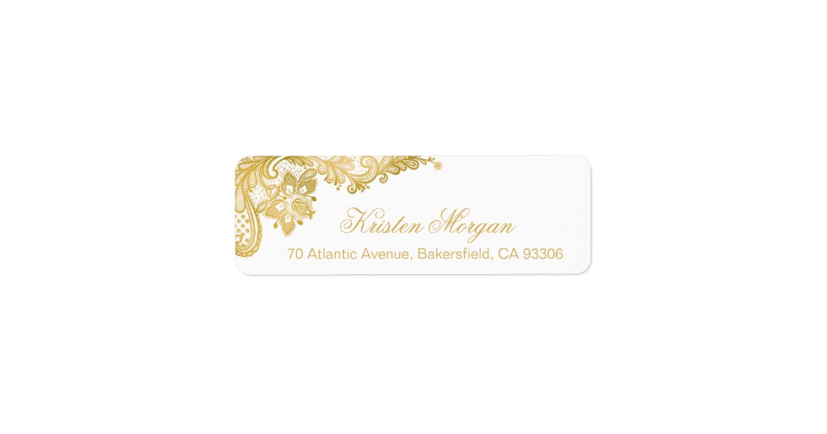 Elegant Chic Gold Lace Pattern Label | Zazzle