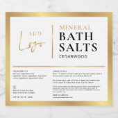 Elegant Chic Gold Logo Waterproof Bath Salts Label | Zazzle