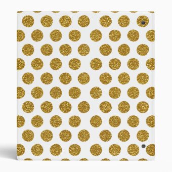 Elegant Chic Gold Polka Dots Glitter Photo Print Binder | Zazzle