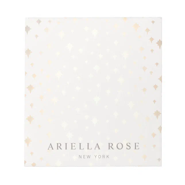 Elegant Chic Gold Stars Pattern Notepad | Zazzle