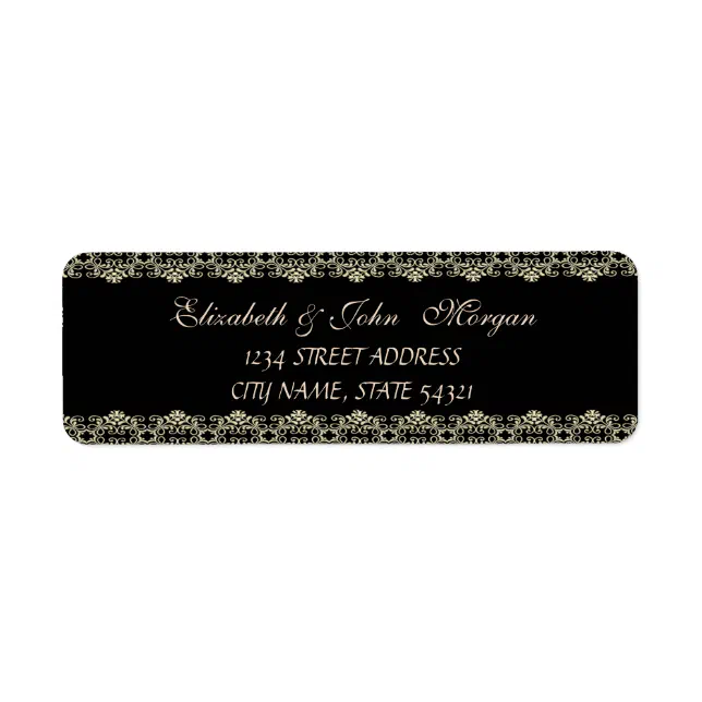 Elegant Chic Luxury ,Black,Lace Label | Zazzle