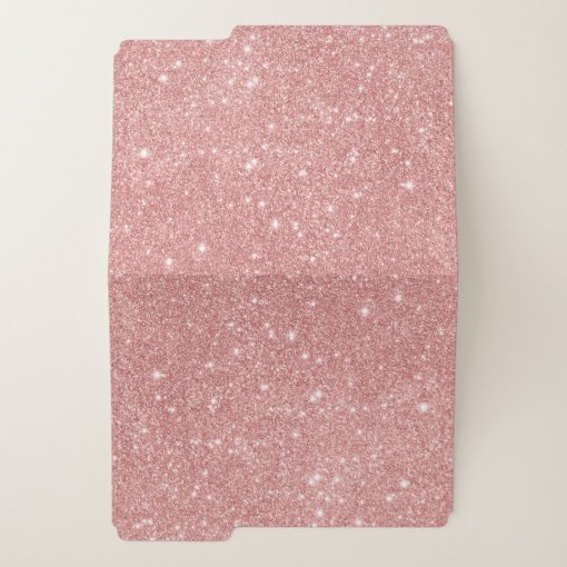 Elegant Chic Luxury Faux Glitter Rose Gold File Folder | Zazzle