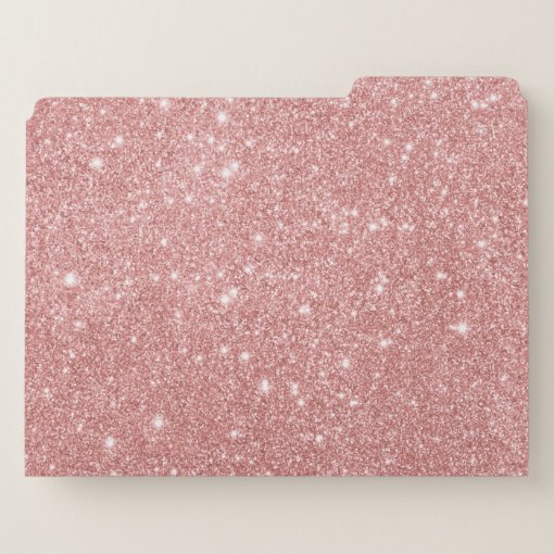 Elegant Chic Luxury Faux Glitter Rose Gold File Folder | Zazzle