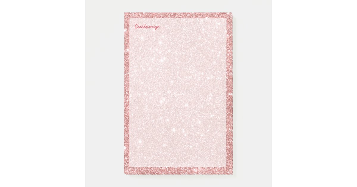 Elegant Chic Luxury Faux Glitter Rose Gold Post-it Notes | Zazzle