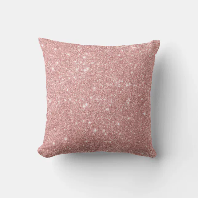 Elegant Chic Luxury Faux Glitter Rose Gold Throw Pillow | Zazzle