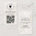 Elegant Chic Marble Add Your QR Code & Logo Simple Business Card | Zazzle