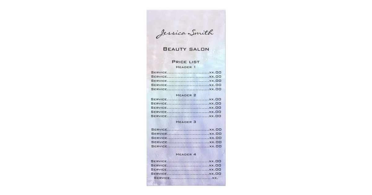 Elegant chic modern luxury holographic menu card | Zazzle
