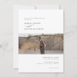 Elegant Chic Modern White Photo Wedding Invitation | Zazzle