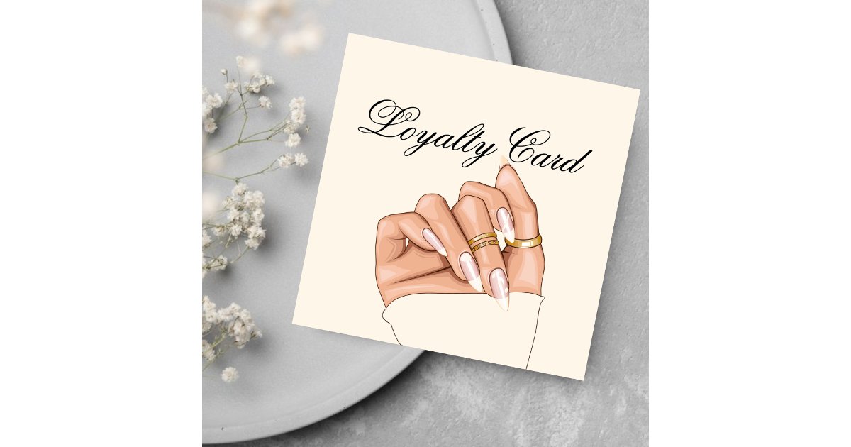 Elegant Chic Nail Salon Manicurist Loyalty Card | Zazzle