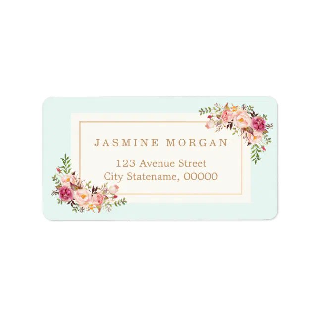 Elegant Chic Pastel Watercolor Floral Boutique Label | Zazzle
