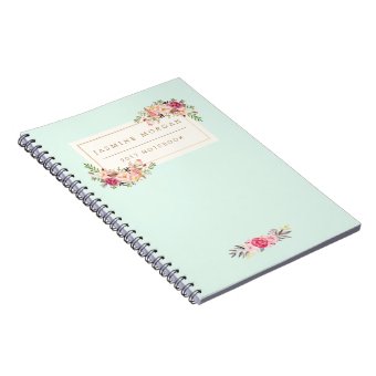 Elegant Chic Pastel Watercolor Floral Boutique Notebook | Zazzle
