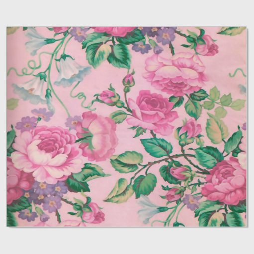 Elegant chic Pink Floral pattern Wrapping Paper | Zazzle