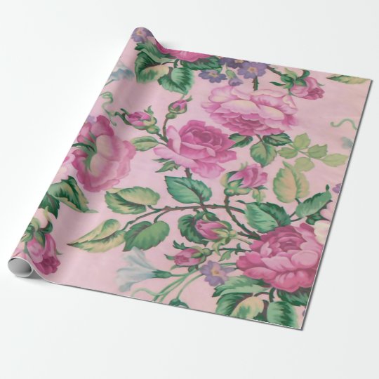 Elegant chic Pink Floral pattern Wrapping Paper | Zazzle.com