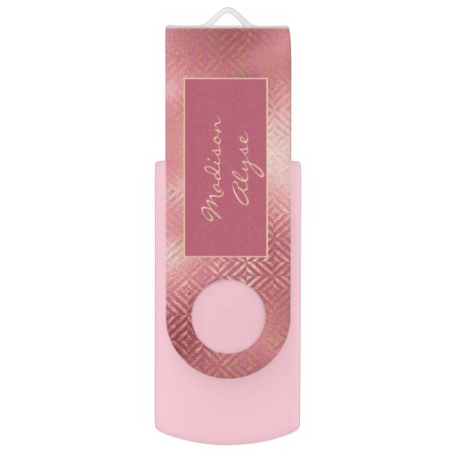 Elegant Chic Pink Gold Custom Flash Drive | Zazzle