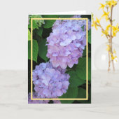Elegant Chic Purple Hydrangeas Flowers Gold Frame Card | Zazzle
